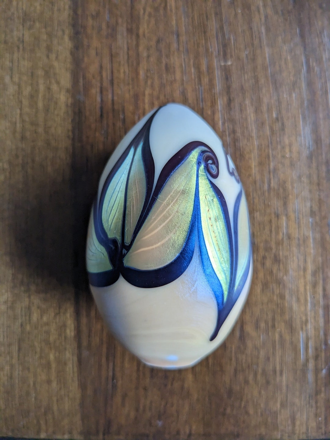Orient & Flume Art Glass Egg Vintage Signed 1976 Paperweight - Etsy