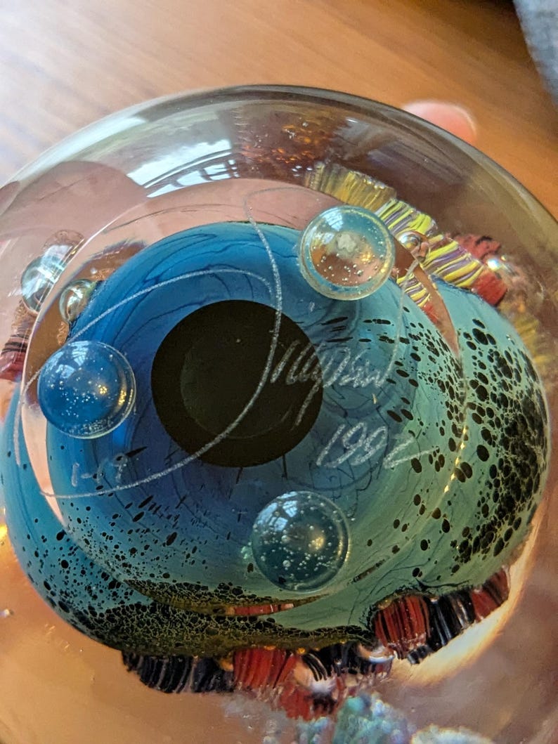 Josh Simpson Inhabited Planet 1992 Signed Paperweight. - Etsy