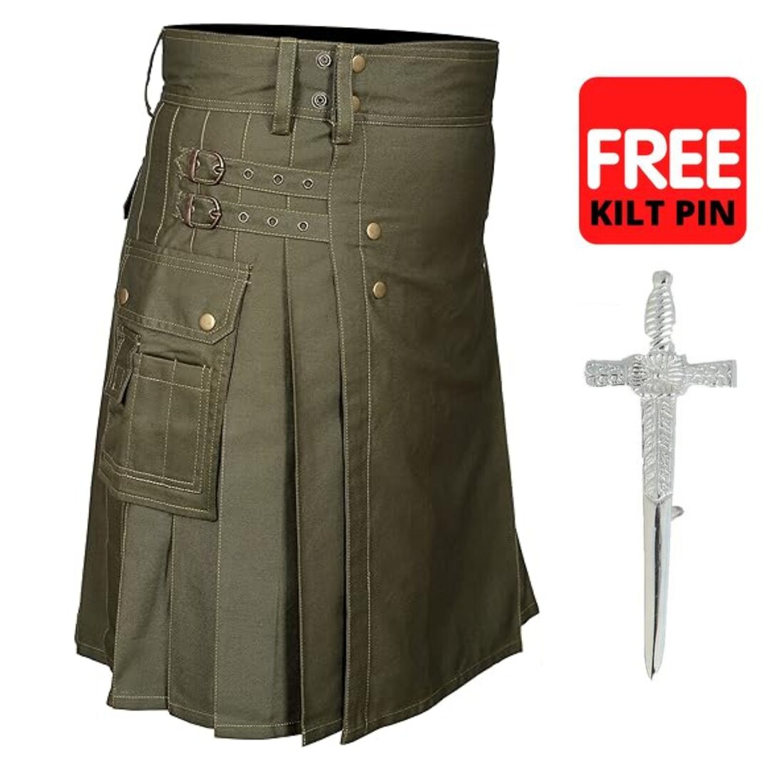 Scottish Utility Kilts for Men Customize Scottish Kilts Breathable Cotton Kilts Premium Working ...