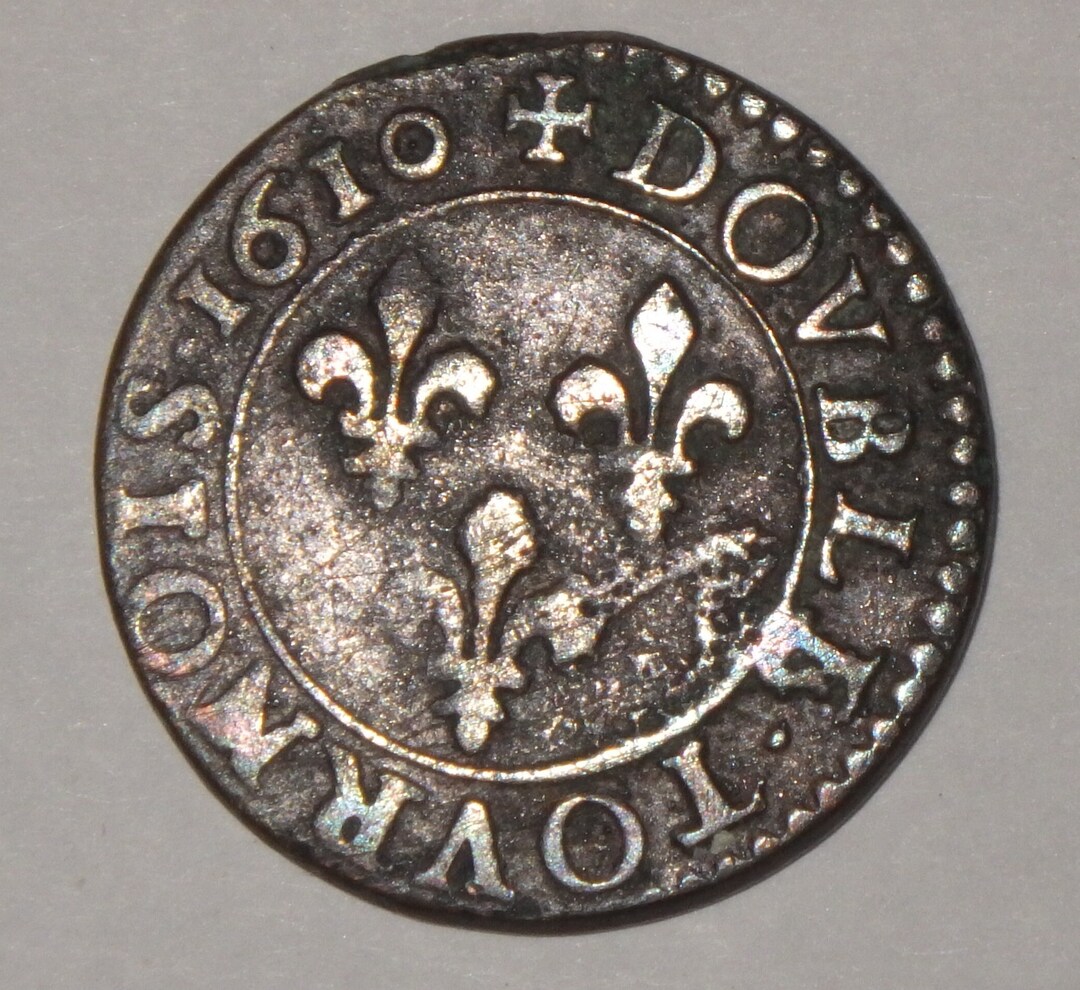 HENRY IV Coin, 1610T, FRANCE, Double-tournois, 2 Deniers, Vintage, Rare ...