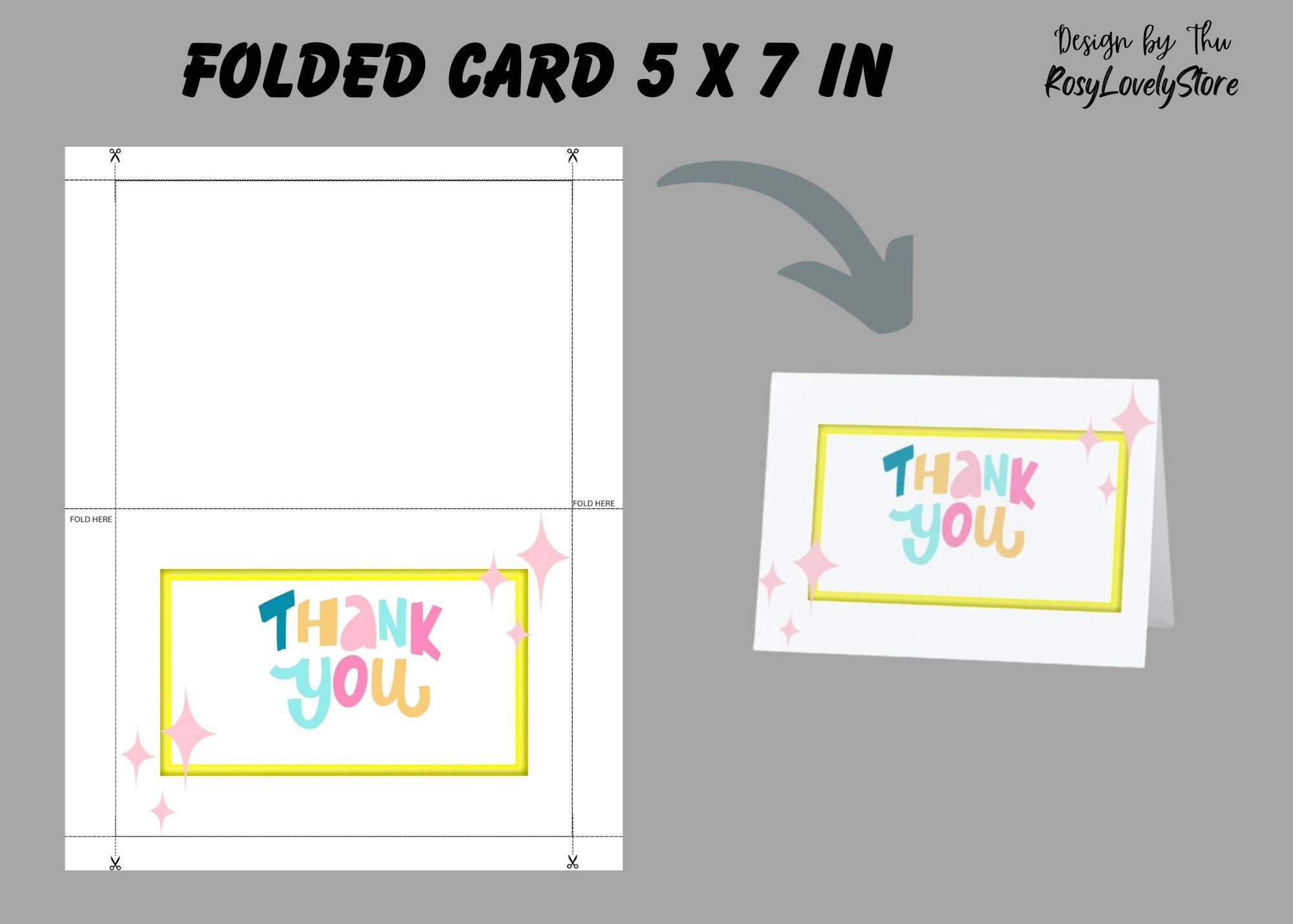 Thank You Card Printable, Greeting Card, Blank Printable Card, Digital ...