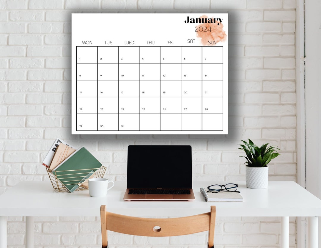 2024 Kalender Printable, Kalender 2024 Monthly, Color Monate, beginnend ...