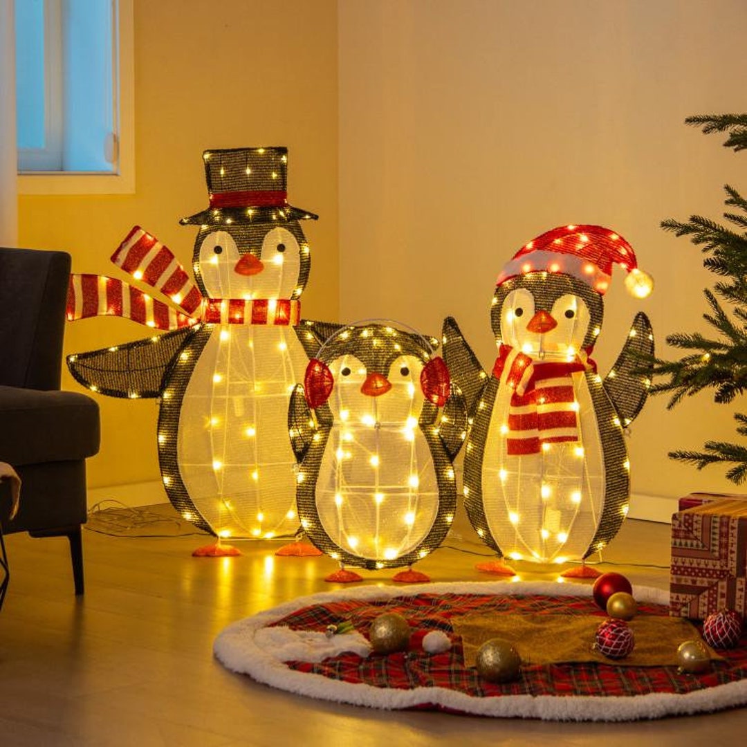 Light up Penguins Christmas Decorations Christmas Home Decor Xmas Yard ...
