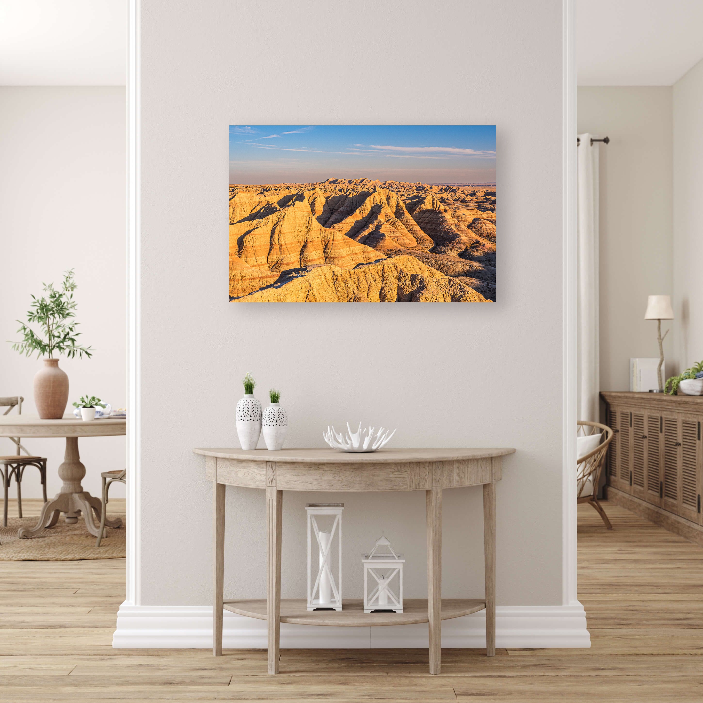 Badlands National Park Landscape Wall Art, Nature, Vibrant Sunset Glow ...