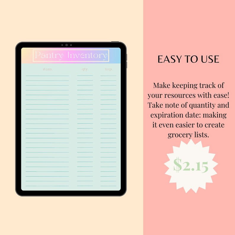 Digital Pantry Inventory Planner, Guide, Stationery, Organization, Ipad ...
