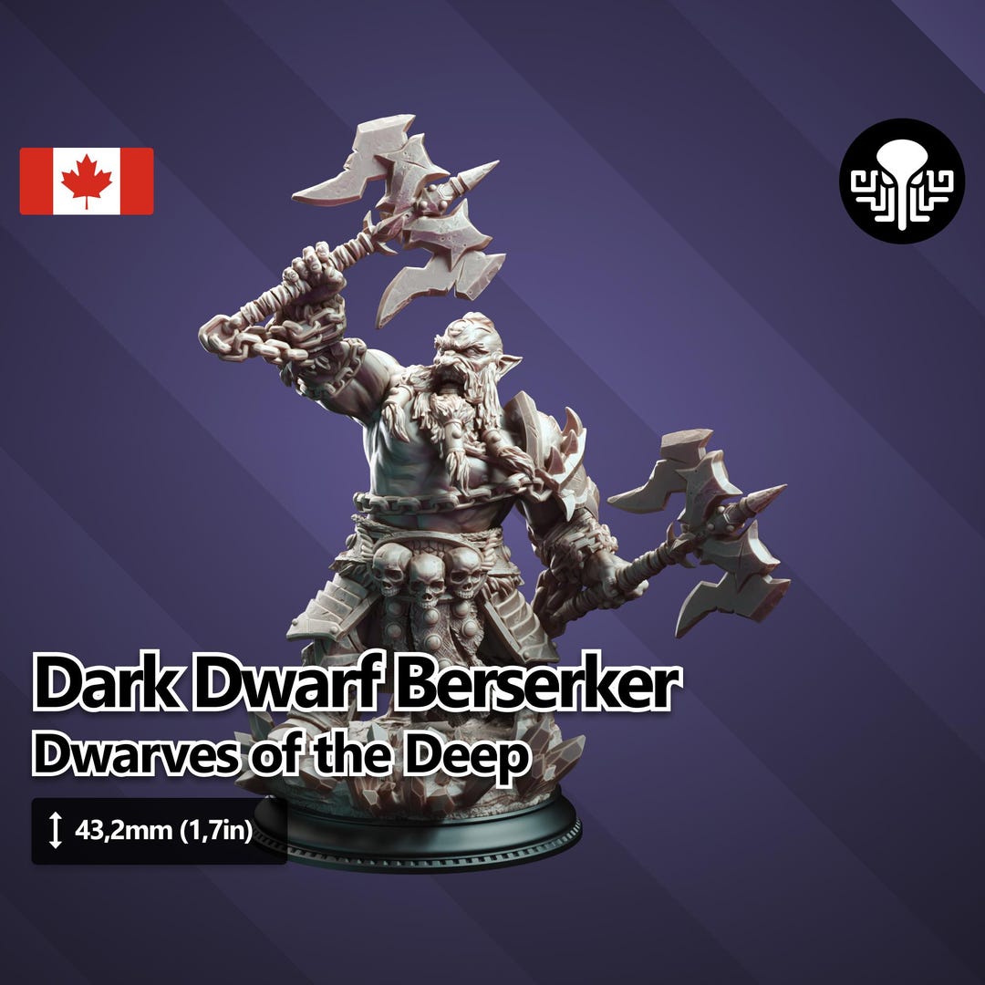 Dark Dwarf Berserker Collection : Dwarves of the Deep 32mm Scale Dnd ...