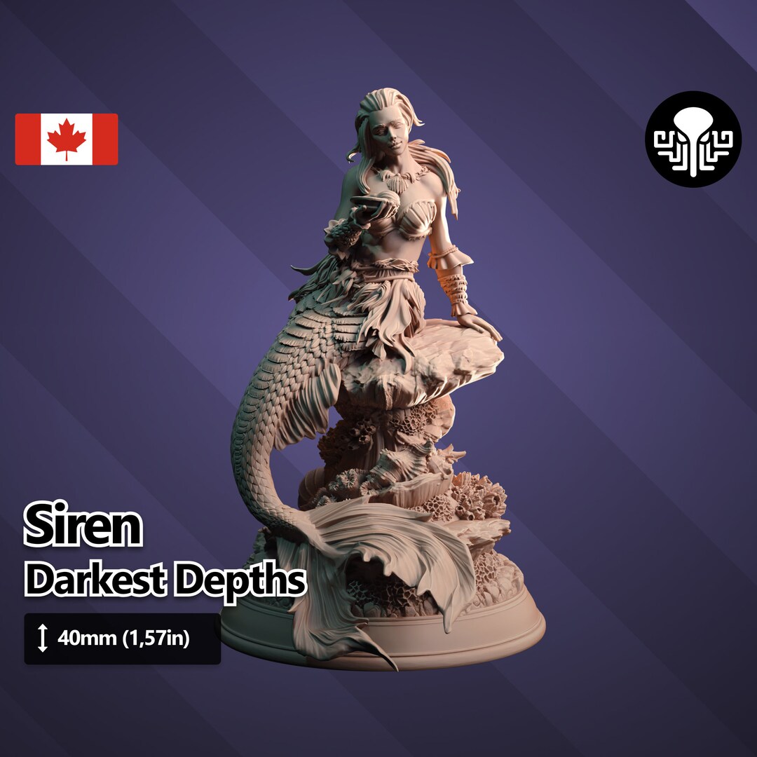 Siren Collection : Darkest Depths 32mm Scale Dnd Unpainted Figurine RPG ...