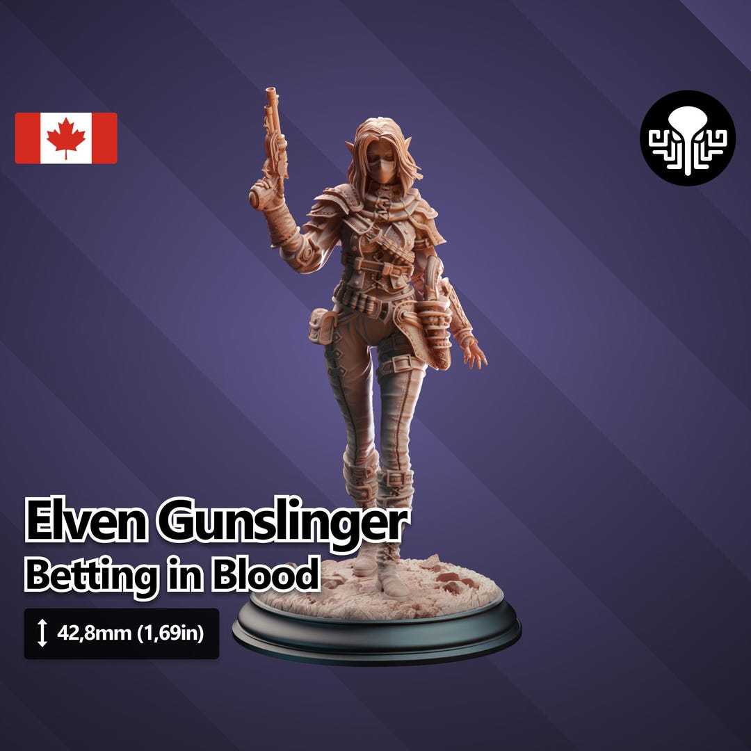 Female Half Drow Rogue Gunslinger Collection : Betting in Blood 32mm ...