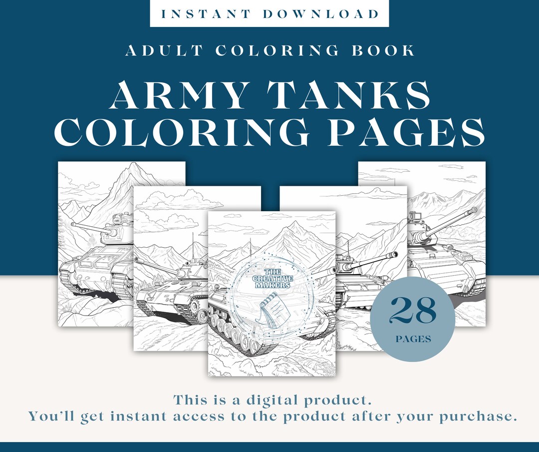 Army Tanks Coloring Pages | 28 Coloring Pages | Instant Download | All ...