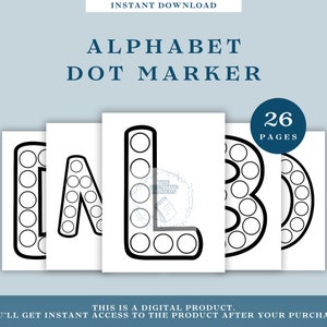 Alphabet Dot Marker Kids Coloring Book | 26 Coloring Pages | Instant ...