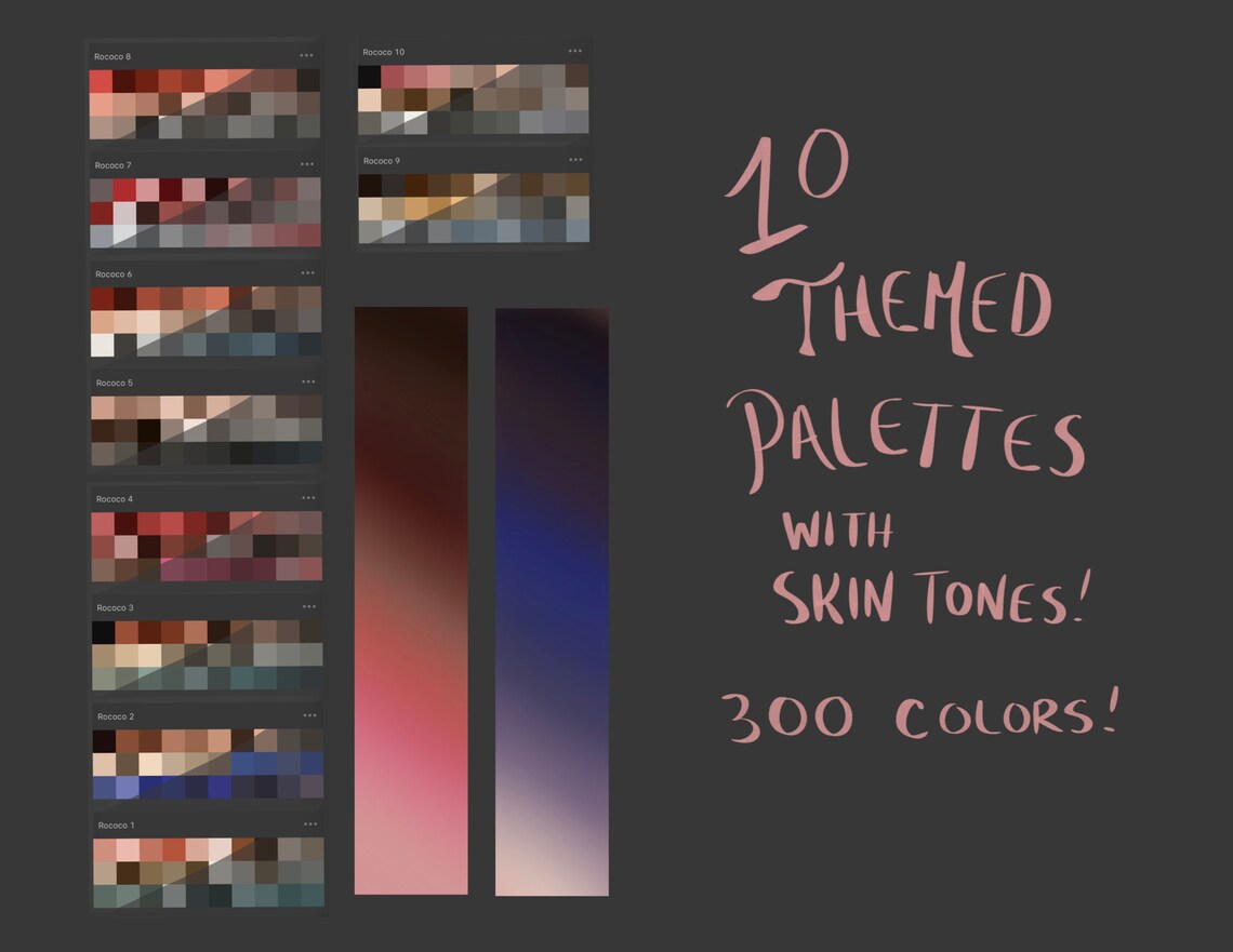 Rococo Procreate Color Palette Bundle, Procreate Swatches, iPad Digital ...