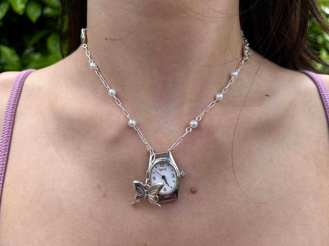 Butterfly Watch Necklace - Etsy