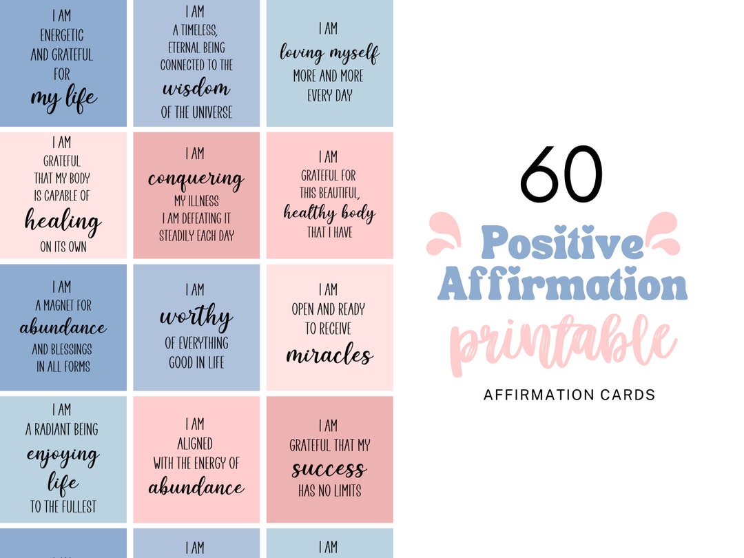 Self Affirmation Cards, Manifestation Planner, Inspirational Quotes ...
