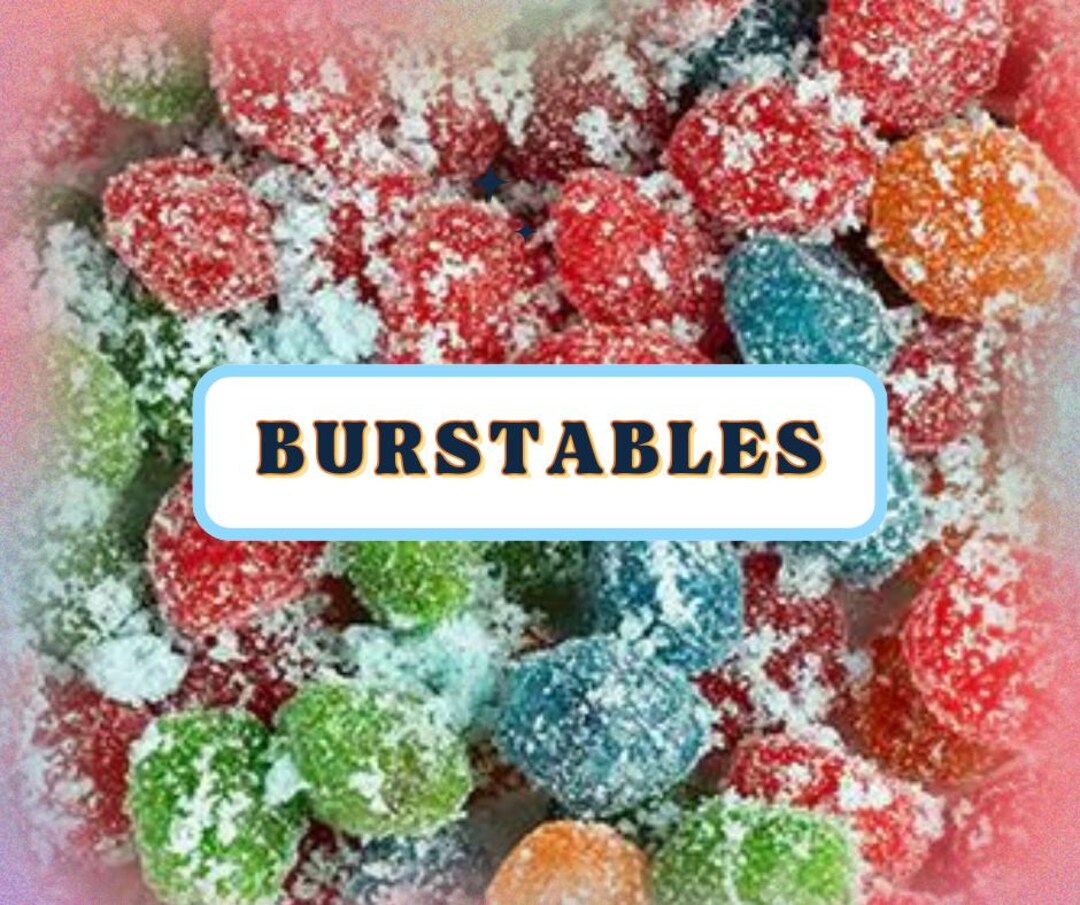 Sour Blue Raspberry Burstables Gushers Candy, Fruity Sour Candy, Burst ...