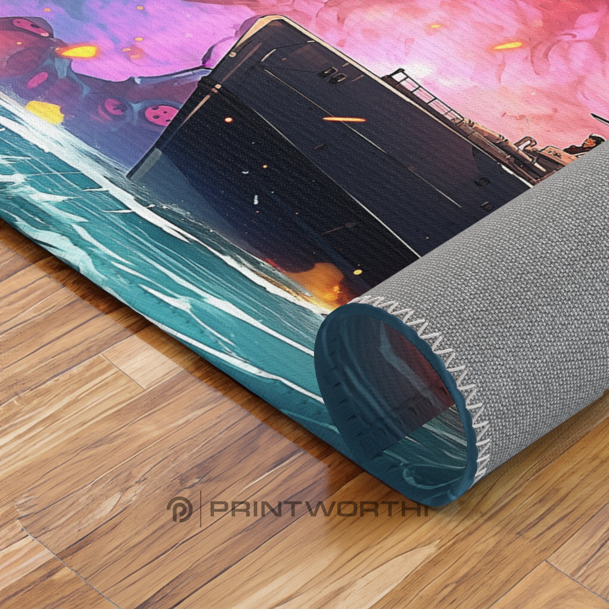 Kaiju Sea Monster Anime Rug Monster Hunter Style Textile - Etsy