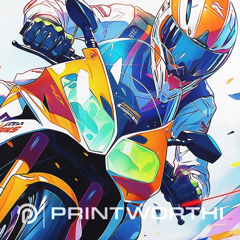 Superbike Motorcycle Racing Anime Rug Maximalist Graffiti Floor Art ...