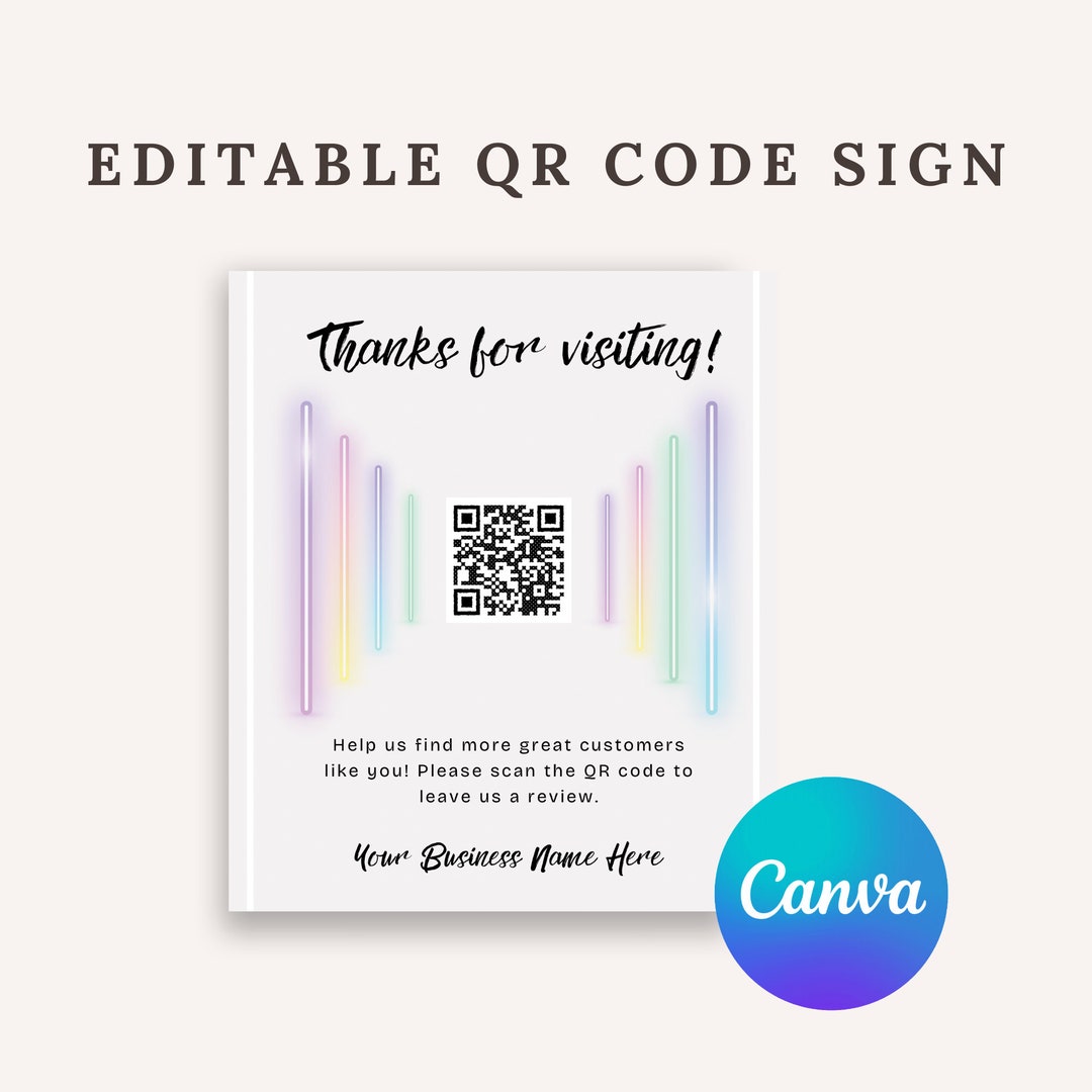 Customizable Printable QR Code Review Sign for Small Businesses - Boost ...