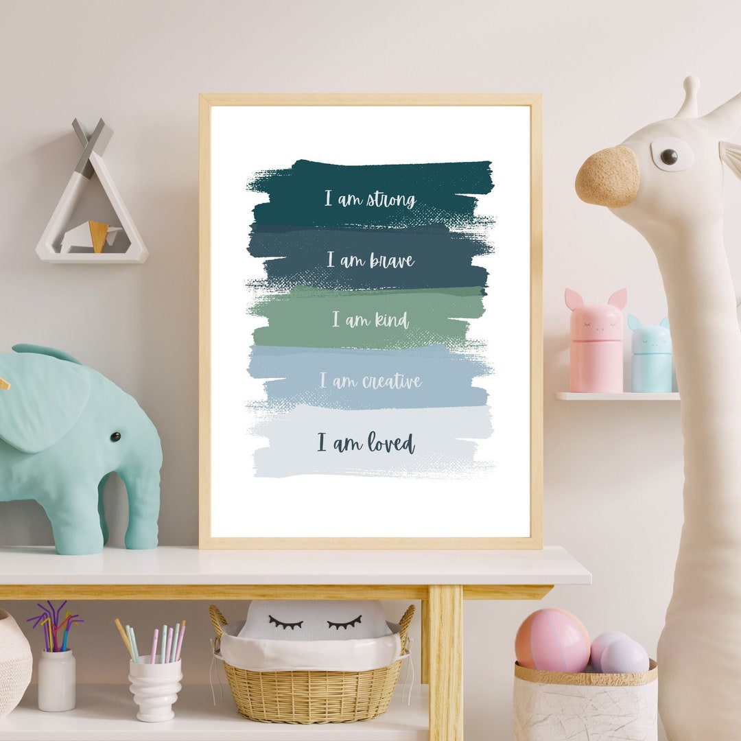 Affirmation Wall Art - Blue Printable Inspirational Home Decor ...