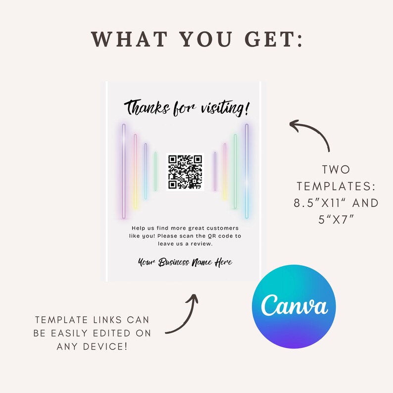 Customizable Printable QR Code Review Sign for Small Businesses - Boost ...