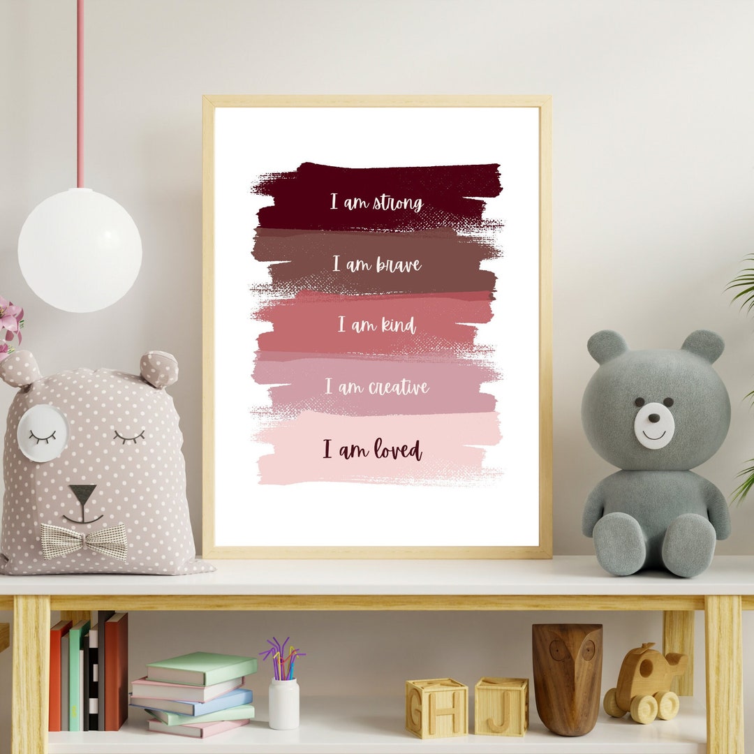 Affirmation Wall Art for Kids, Classrooms, Homeschool - Pink -DIGITAL ...