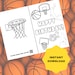 Basketball Birthday Coloring Card for Kids- INSTANT DOWNLOAD - Etsy