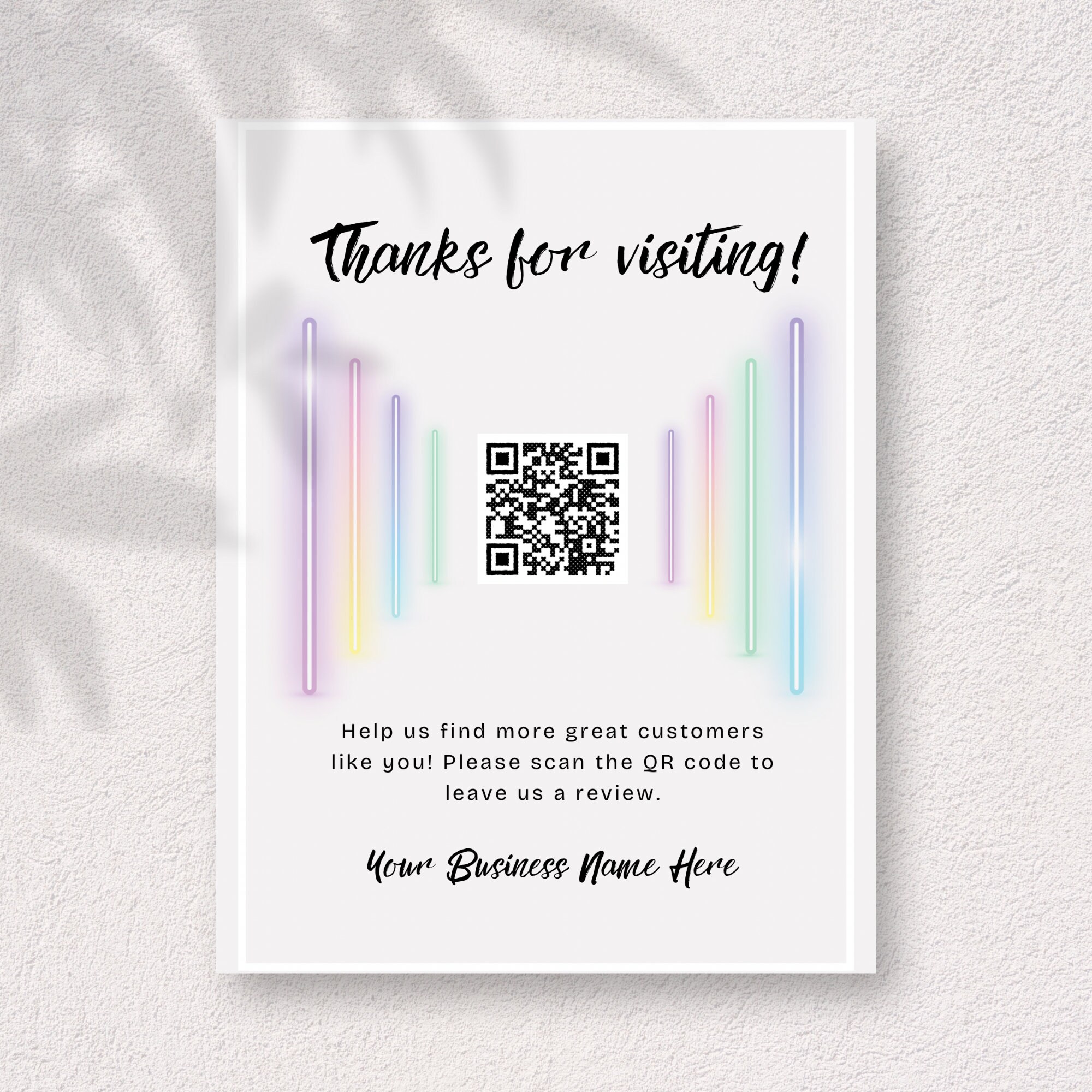 Customizable Printable QR Code Review Sign for Small Businesses - Boost ...