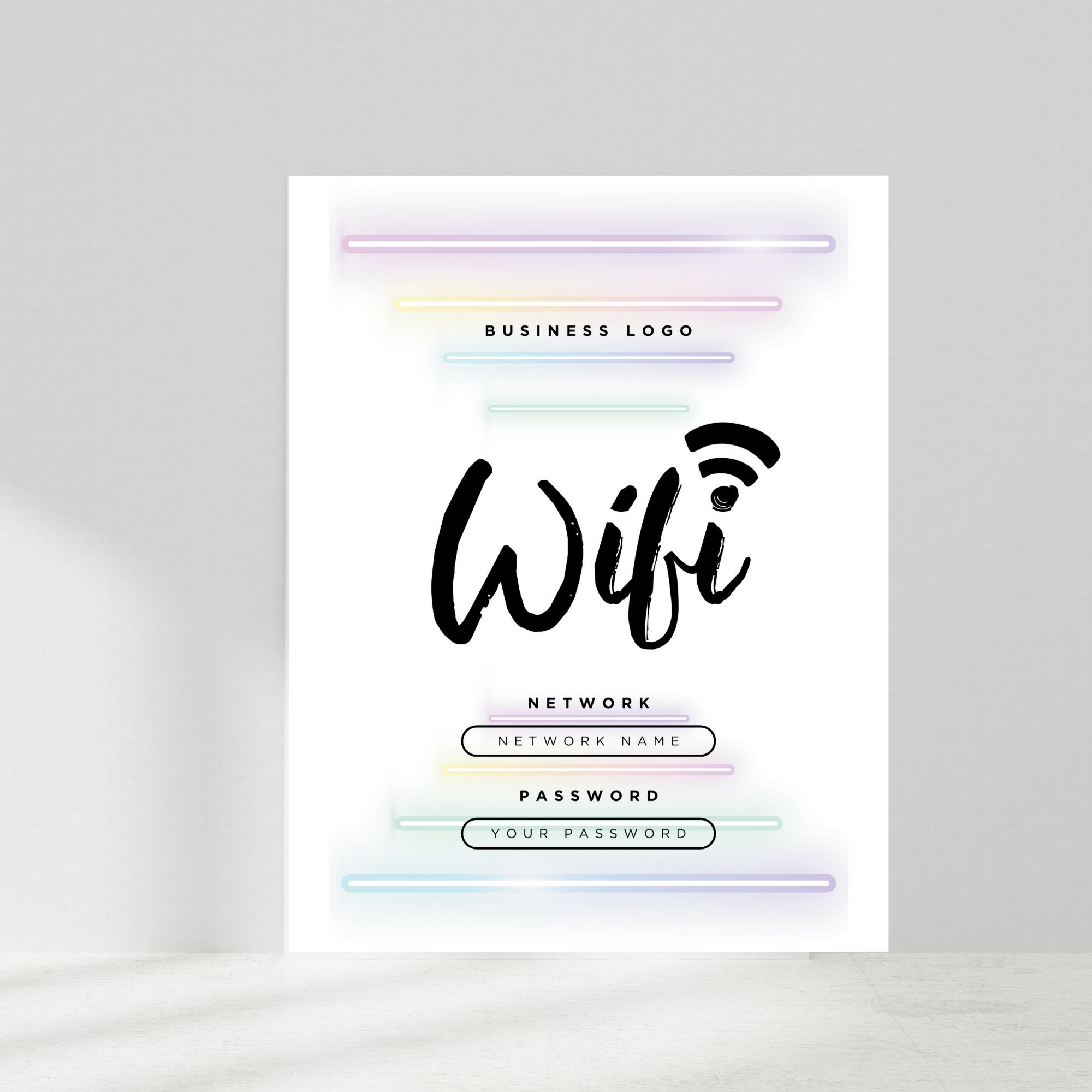 Customizable Printable Wifi Sign - Edit in Canva - Print at Home - Etsy