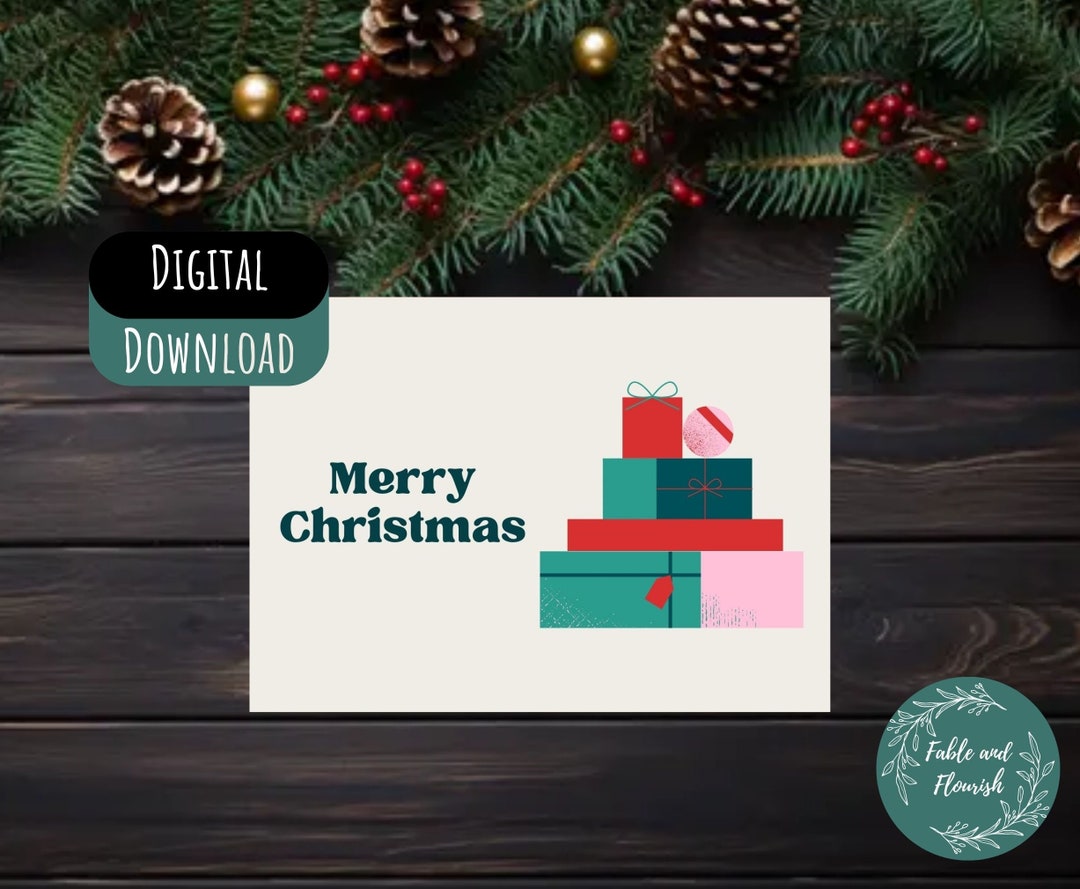 Digital Download Card Printable Card for Christmas Digital - Etsy