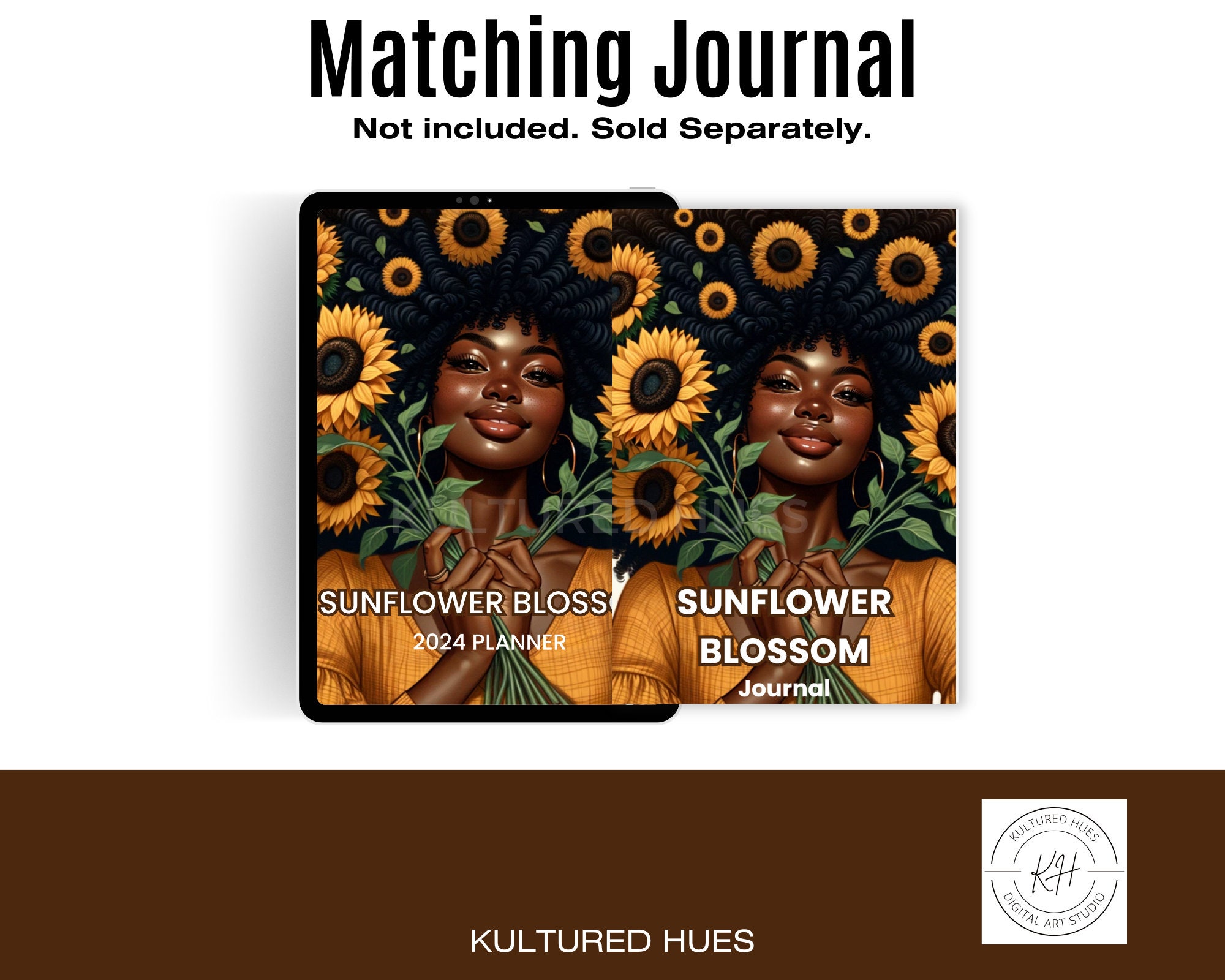 Sunflower 2024 Planner 2024 Digital Planner 2024 Printable Planner Black Girl Planner Digital ...