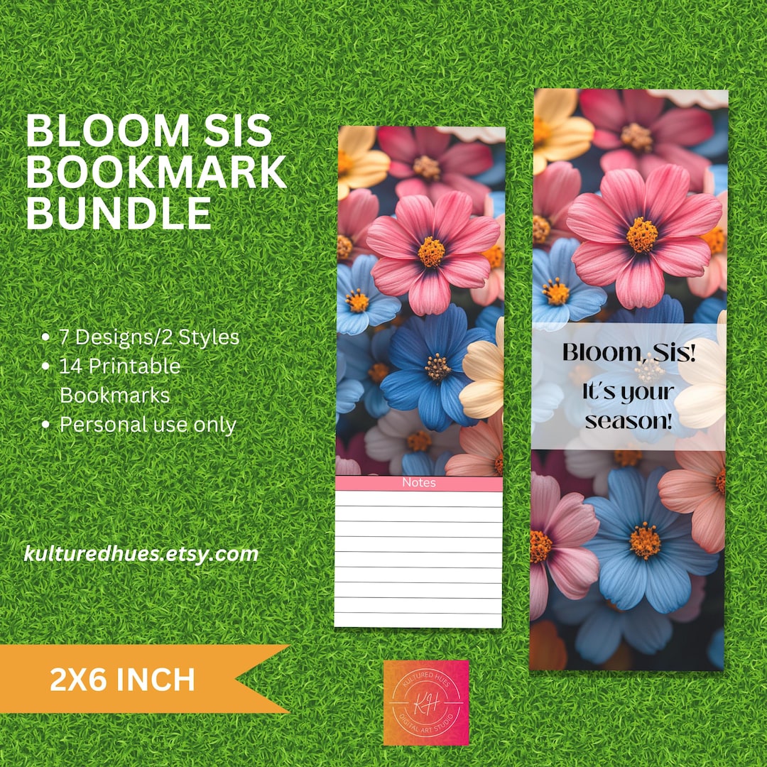 Bloom Sis Bookmark Bundle| Printable |book Club| Floral| Instant ...