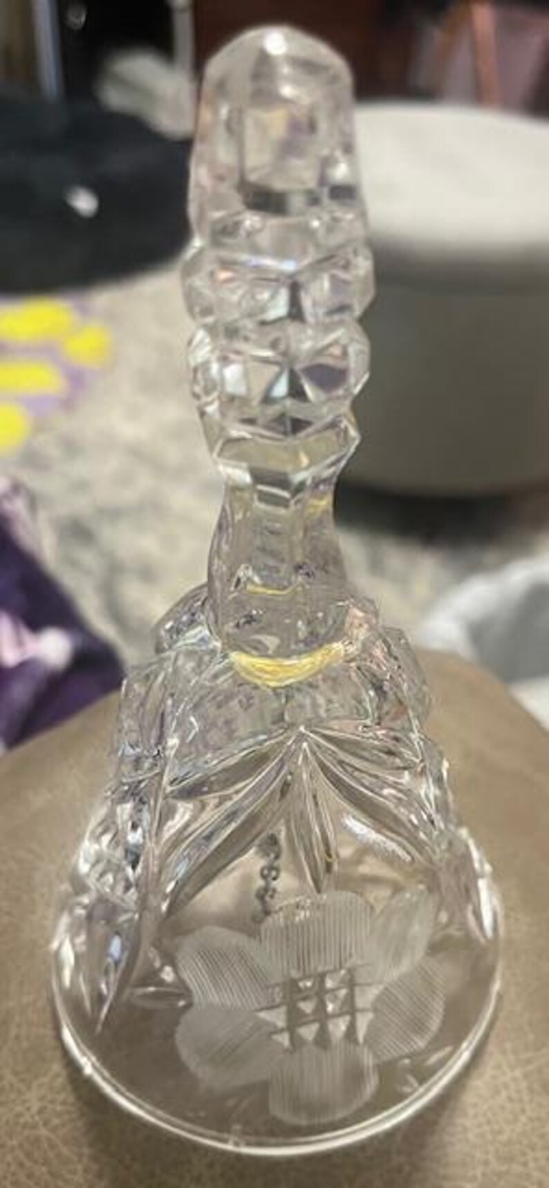 Vintage Genuine Lead Crystal Glass Dinner Bell - Possibly Made in West ...