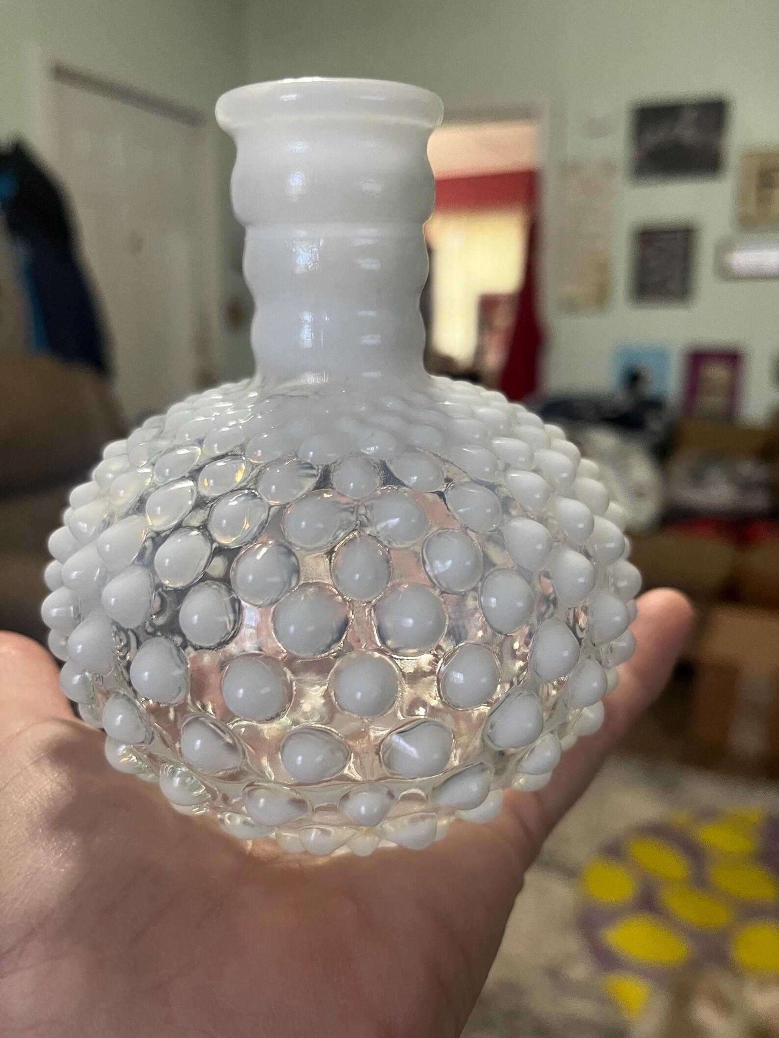 Vintage 1940s Fenton Hobnail Moonstone Vase - Etsy