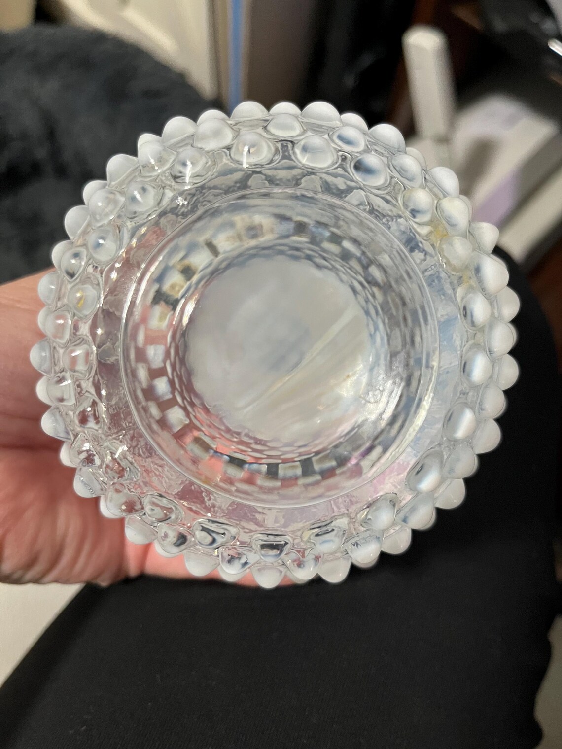 Vintage 1940s Fenton Hobnail Moonstone Vase - Etsy