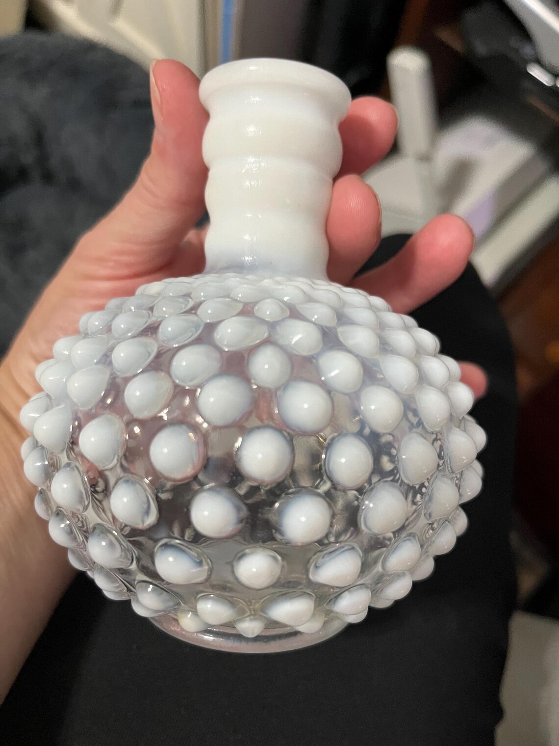 Vintage 1940s Fenton Hobnail Moonstone Vase - Etsy