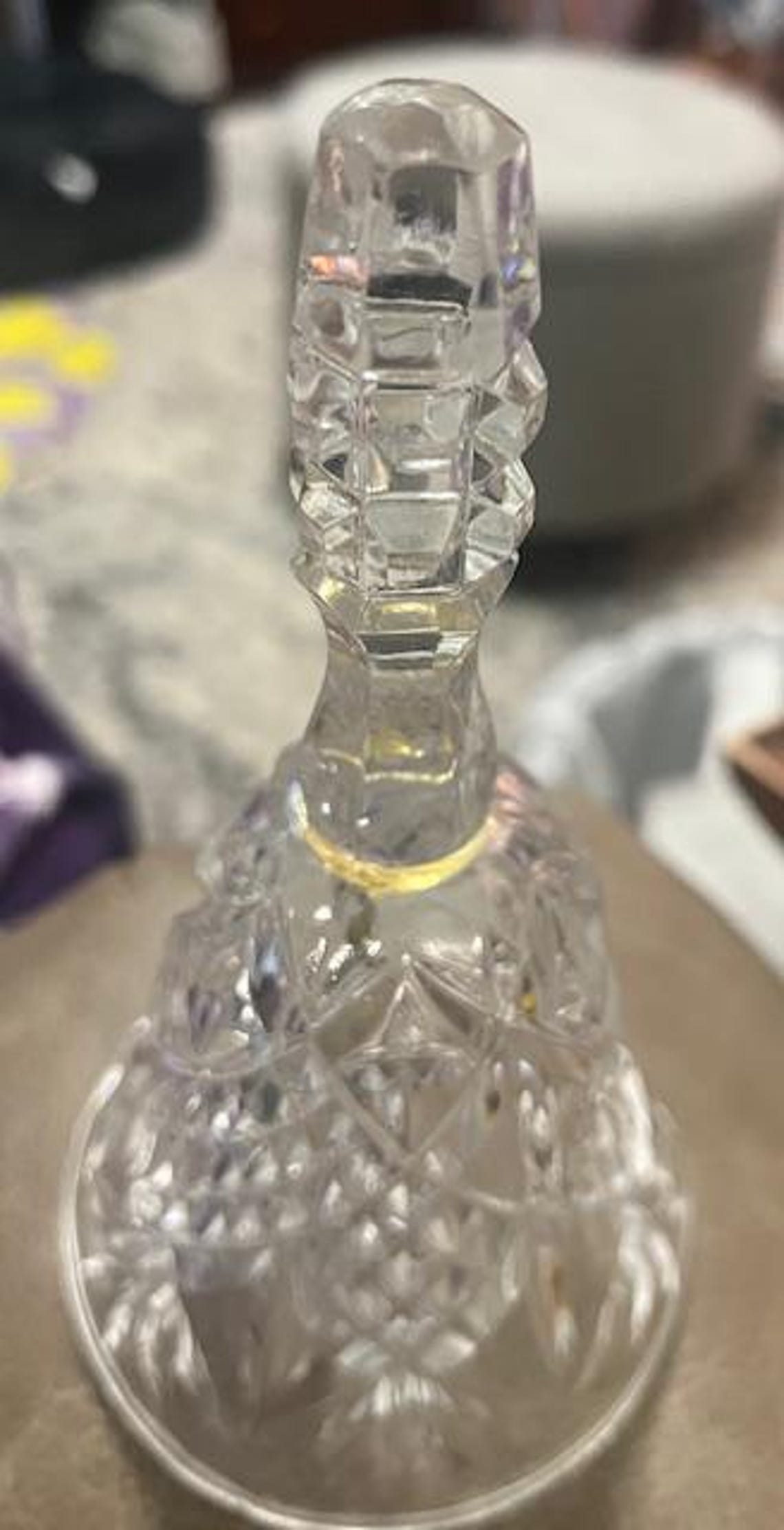 Vintage Genuine Lead Crystal Glass Dinner Bell - Possibly Made in West ...