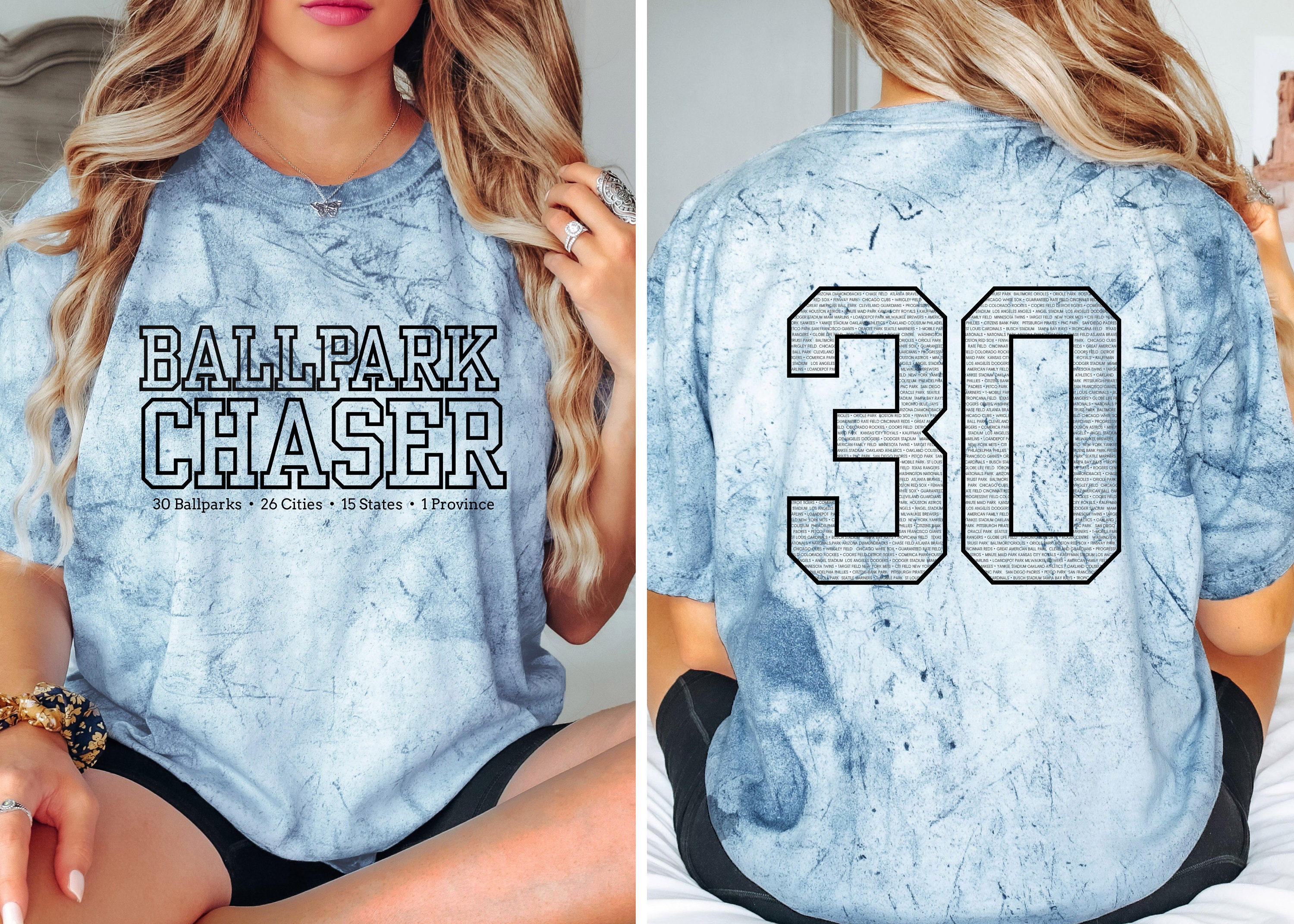 Vibrant Wander Tees 30 Ballpark List Grey Color Blast Ballpark Chaser ...