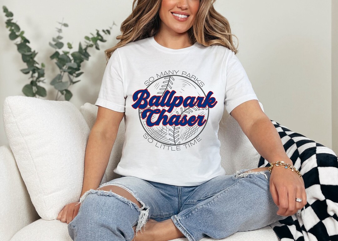 Vibrant Wander Tees Ballpark Chaser so Many Parks Grey Baseball Shirt ...