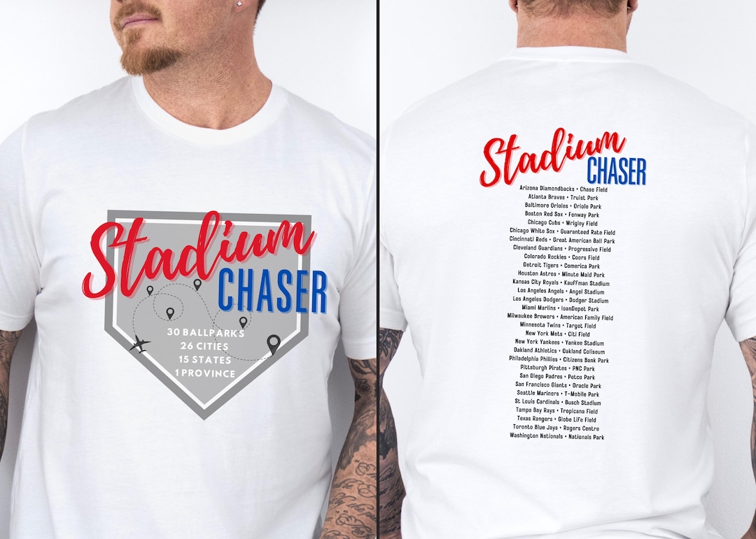 Vibrant Wander Tees Stadium Chaser Home Plate Ballpark List Ballpark ...