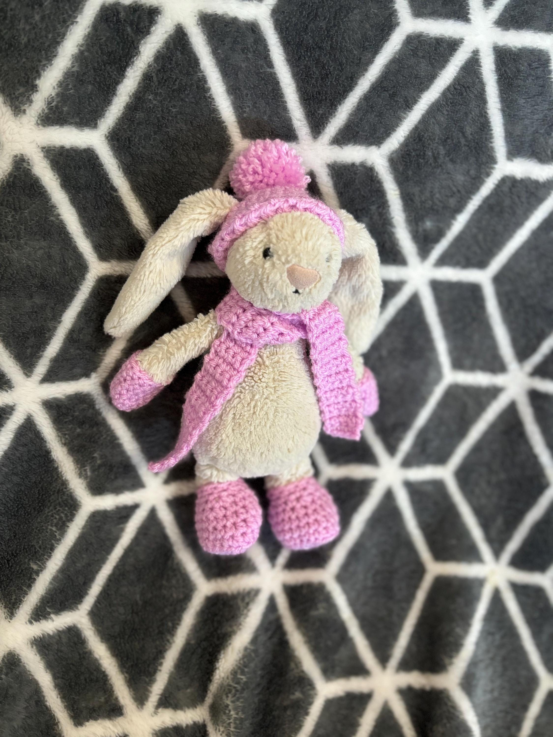Jellycat Small Bunny Crochet Pattern Bobble Hat, Scarf, Mittens ...