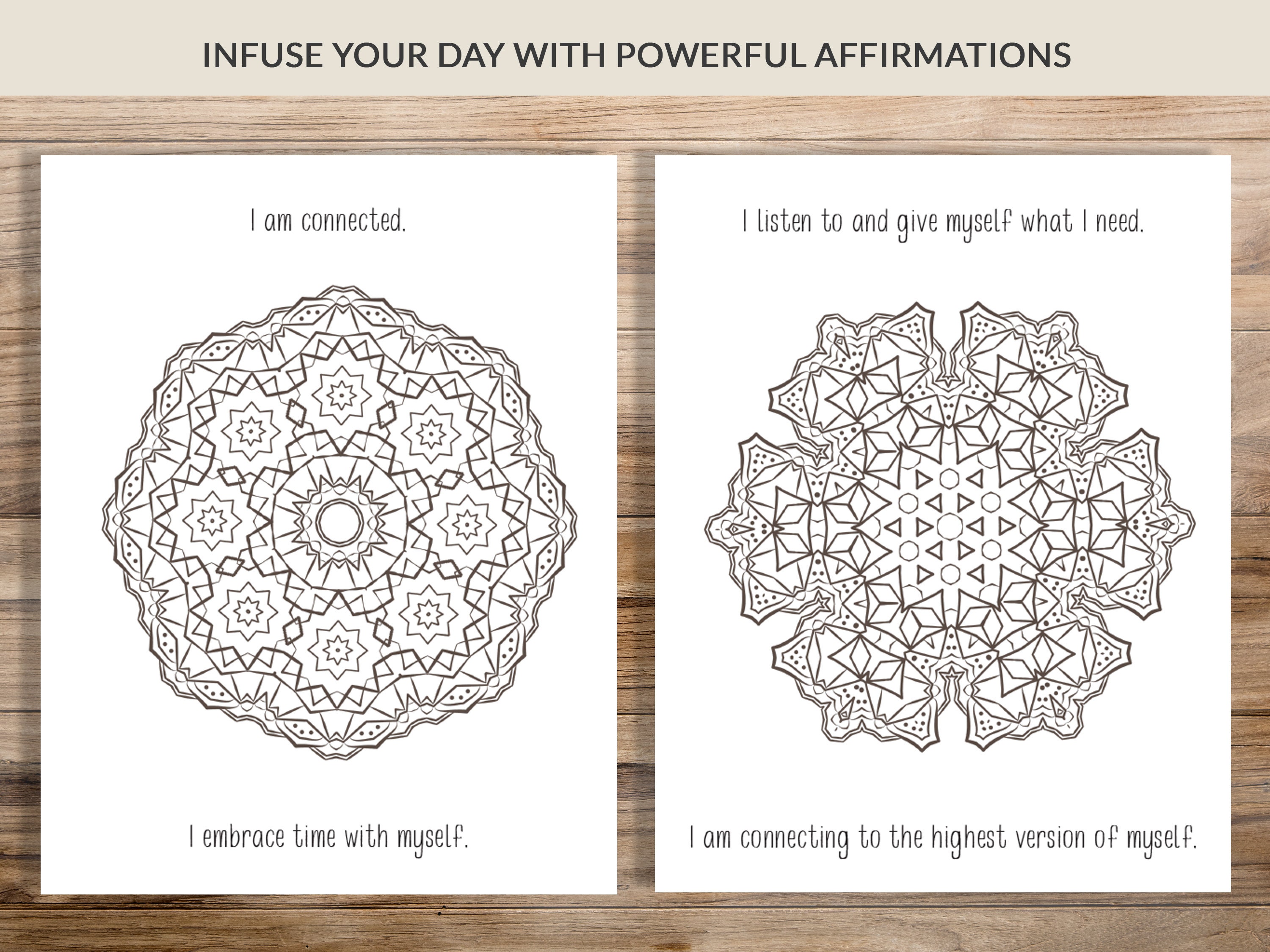 Printable Mandala Coloring Pages With Powerful Positive Affirmations ...