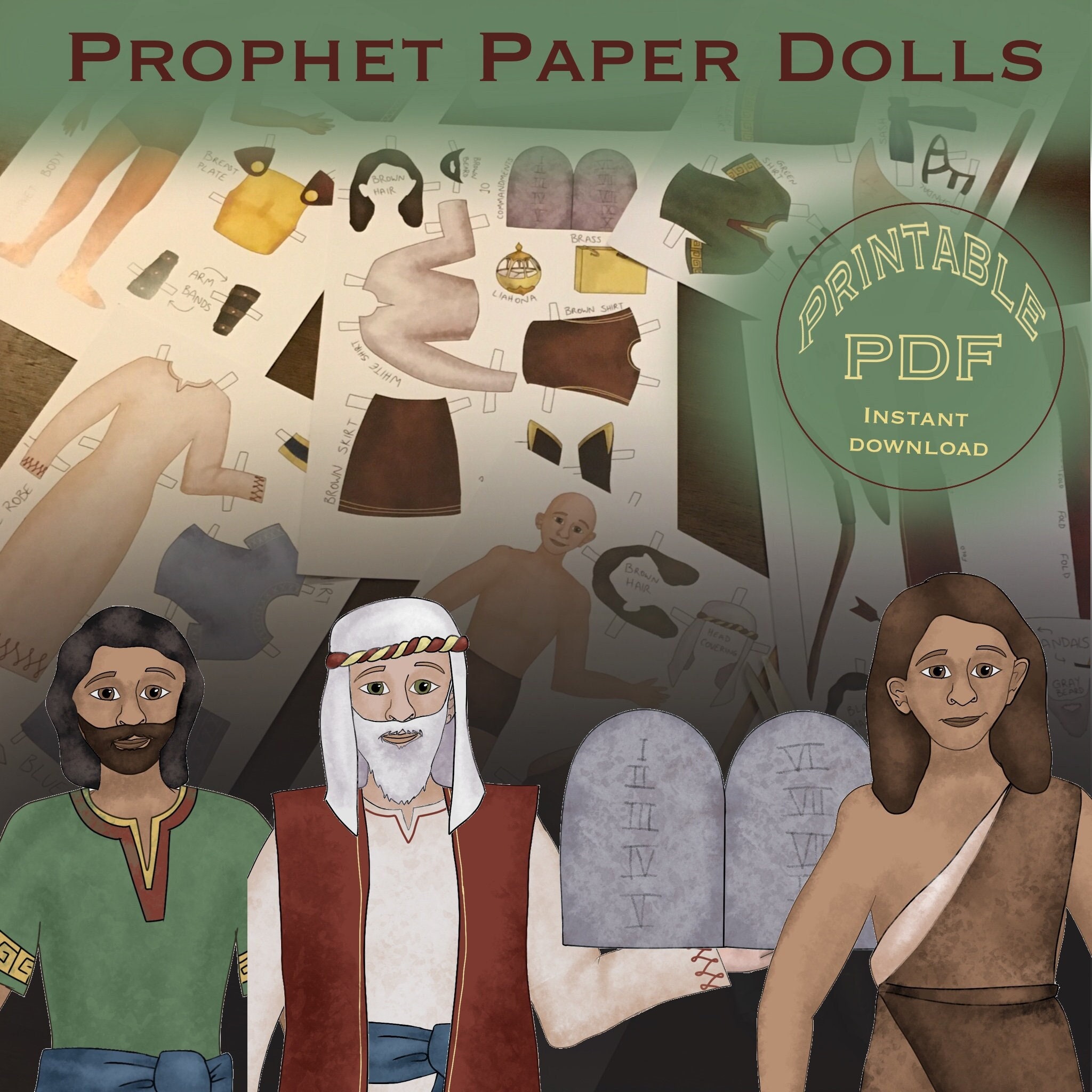 Scripture Paper Dolls - Prophets From the Bible and Book of Mormon - Etsy