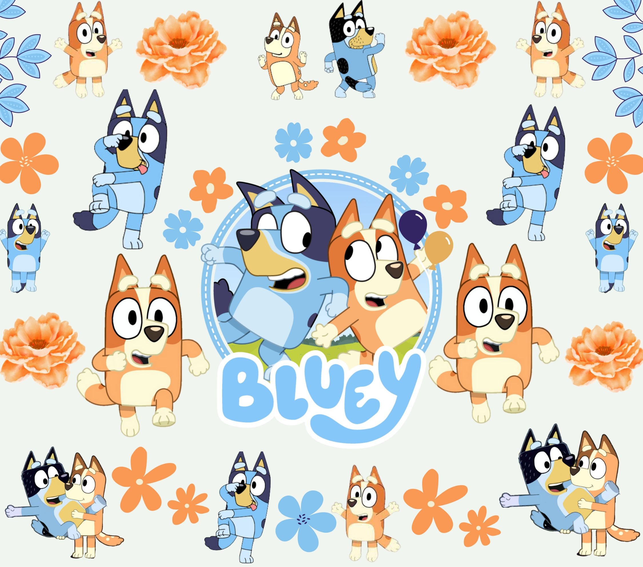 Bluey Tumbler Wrap, 20oz Skinny Tumbler Wrap, 20 Oz Tumbler Png ...