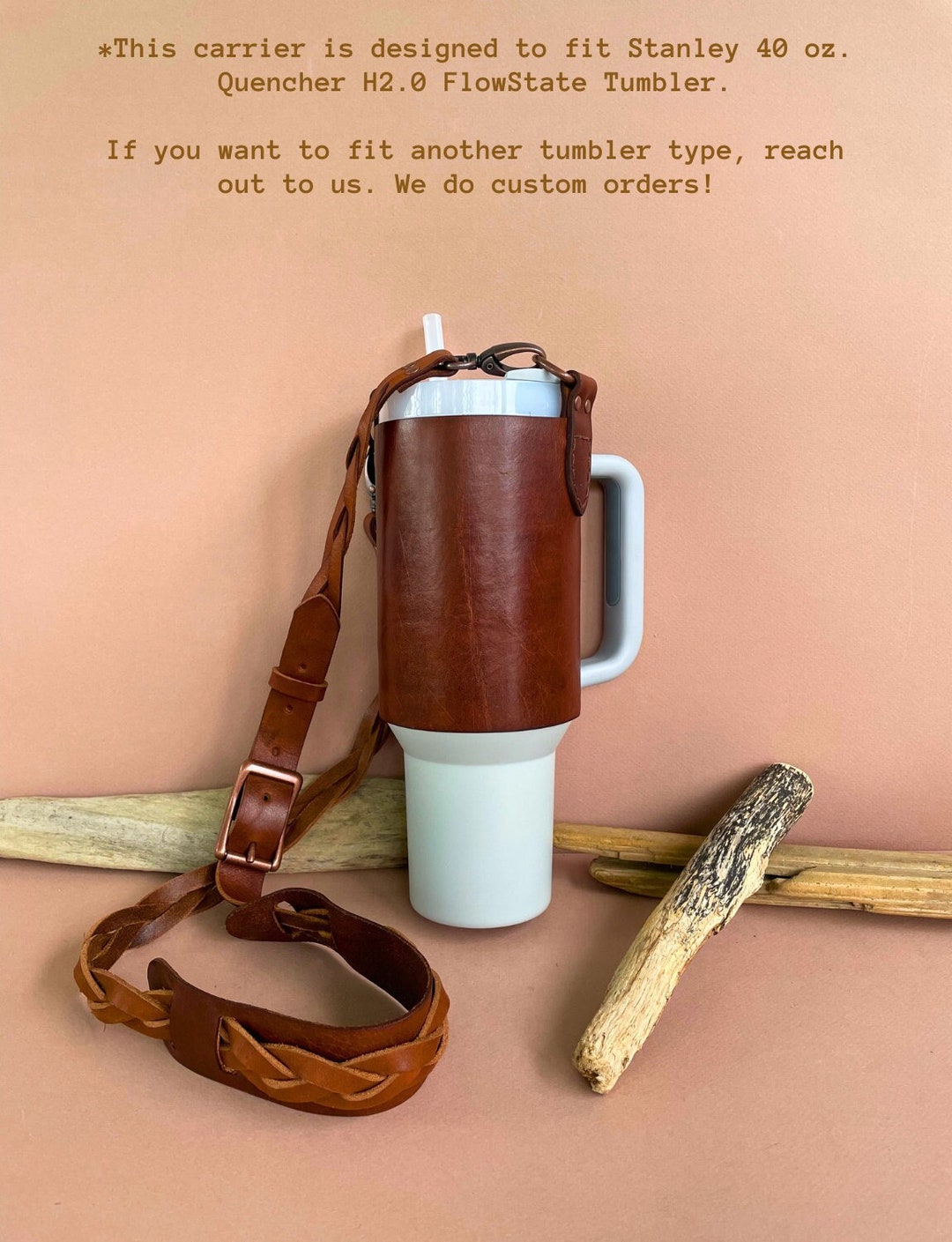 Leather Stanley Purse Tumbler Carrier: Nice Water Bottle Holder - Etsy