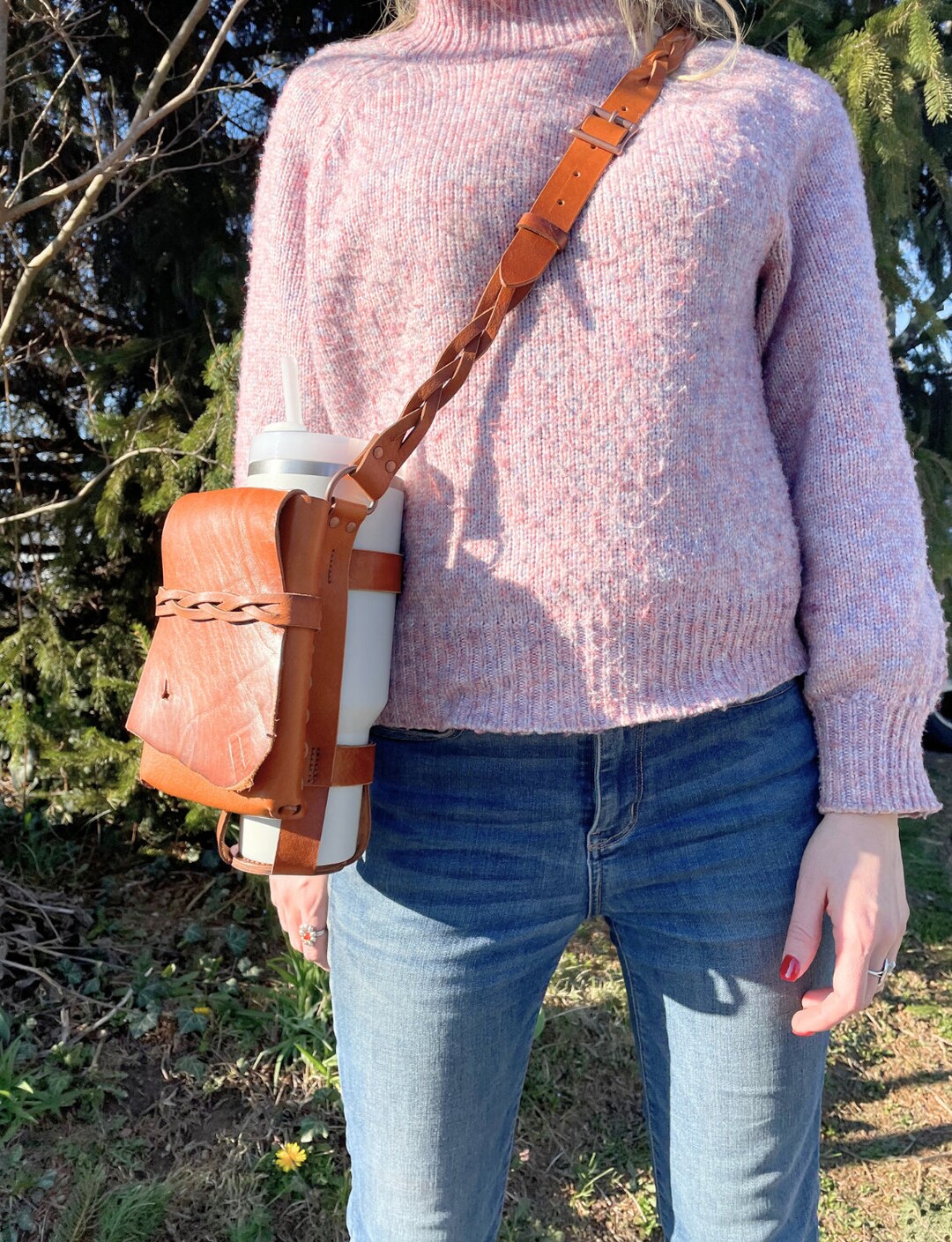 Purse With Water Bottle Holder Tumbler Carrier Crossbody Purse With ...