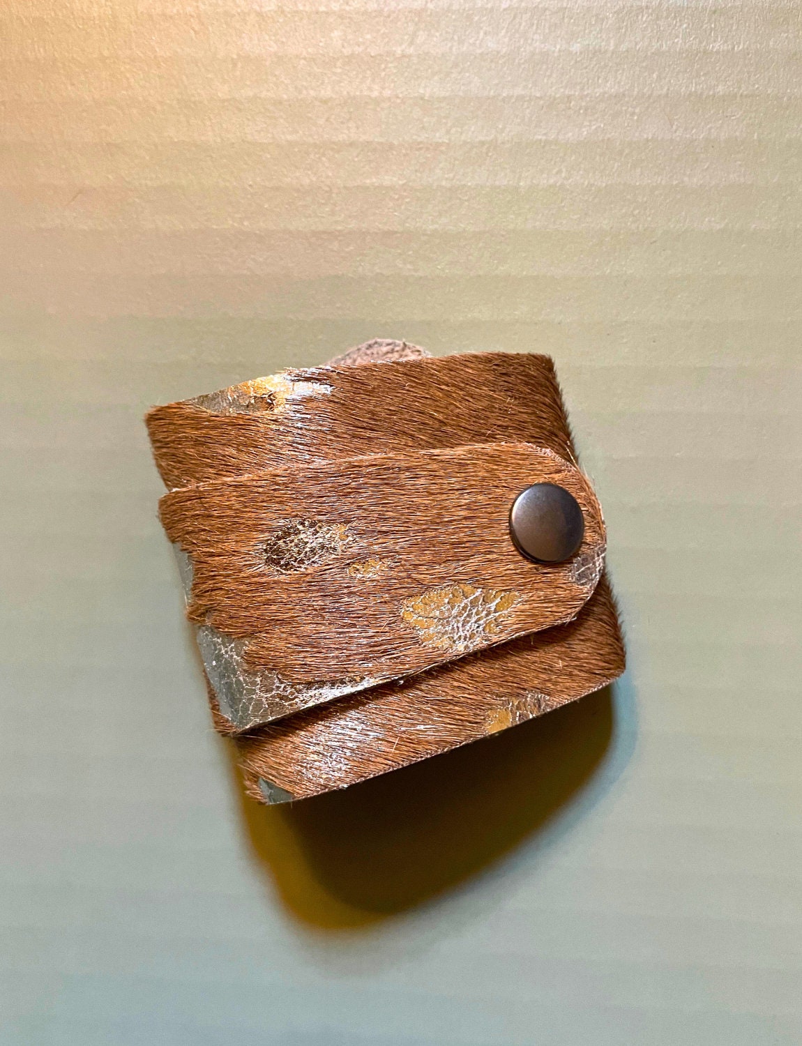 Cowhide Bracelet Cowhide Cuff Leather Skin on Cuff Bracelet Western ...