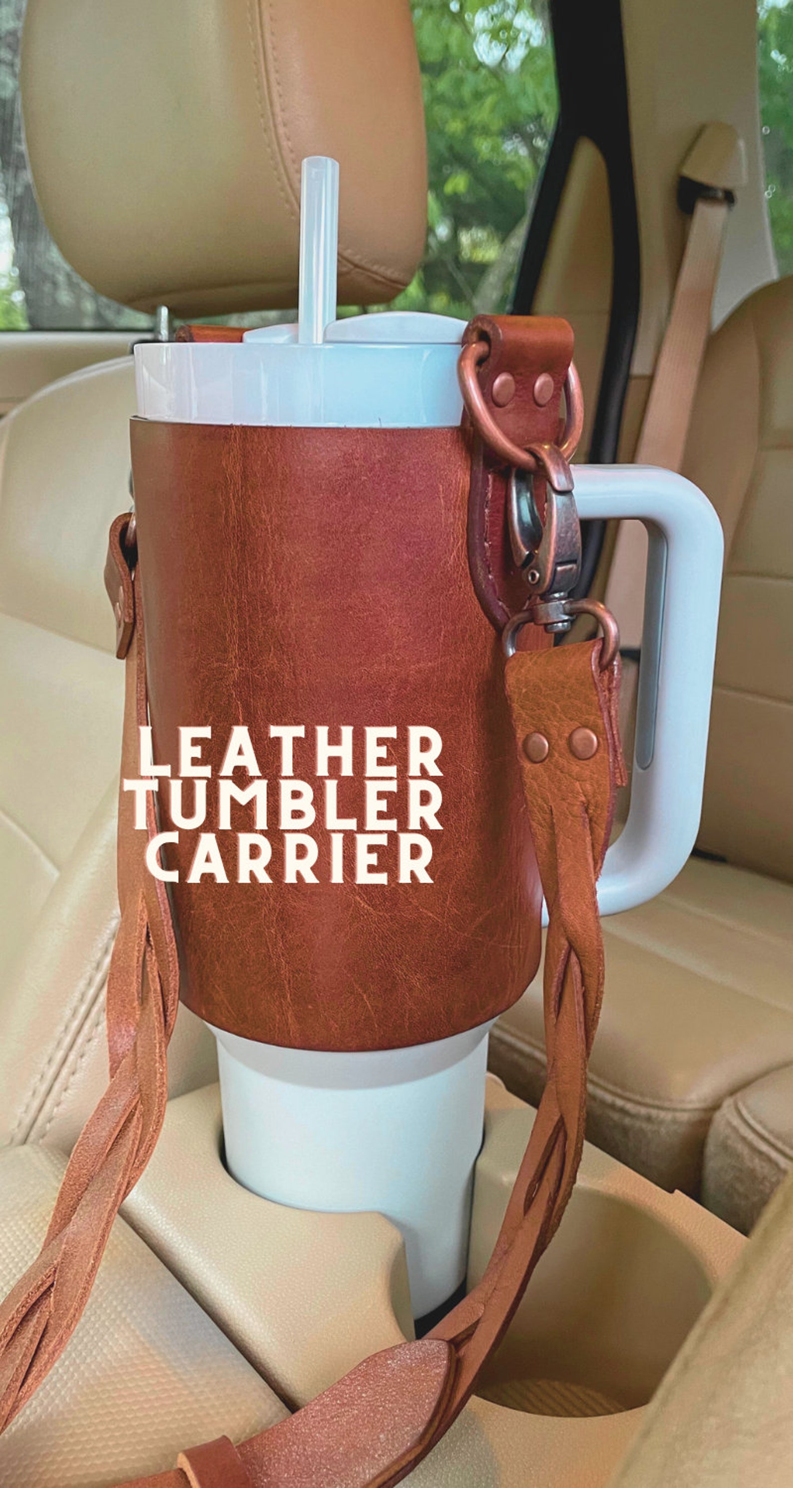 Leather Stanley Purse Tumbler Carrier: Nice Water Bottle Holder - Etsy