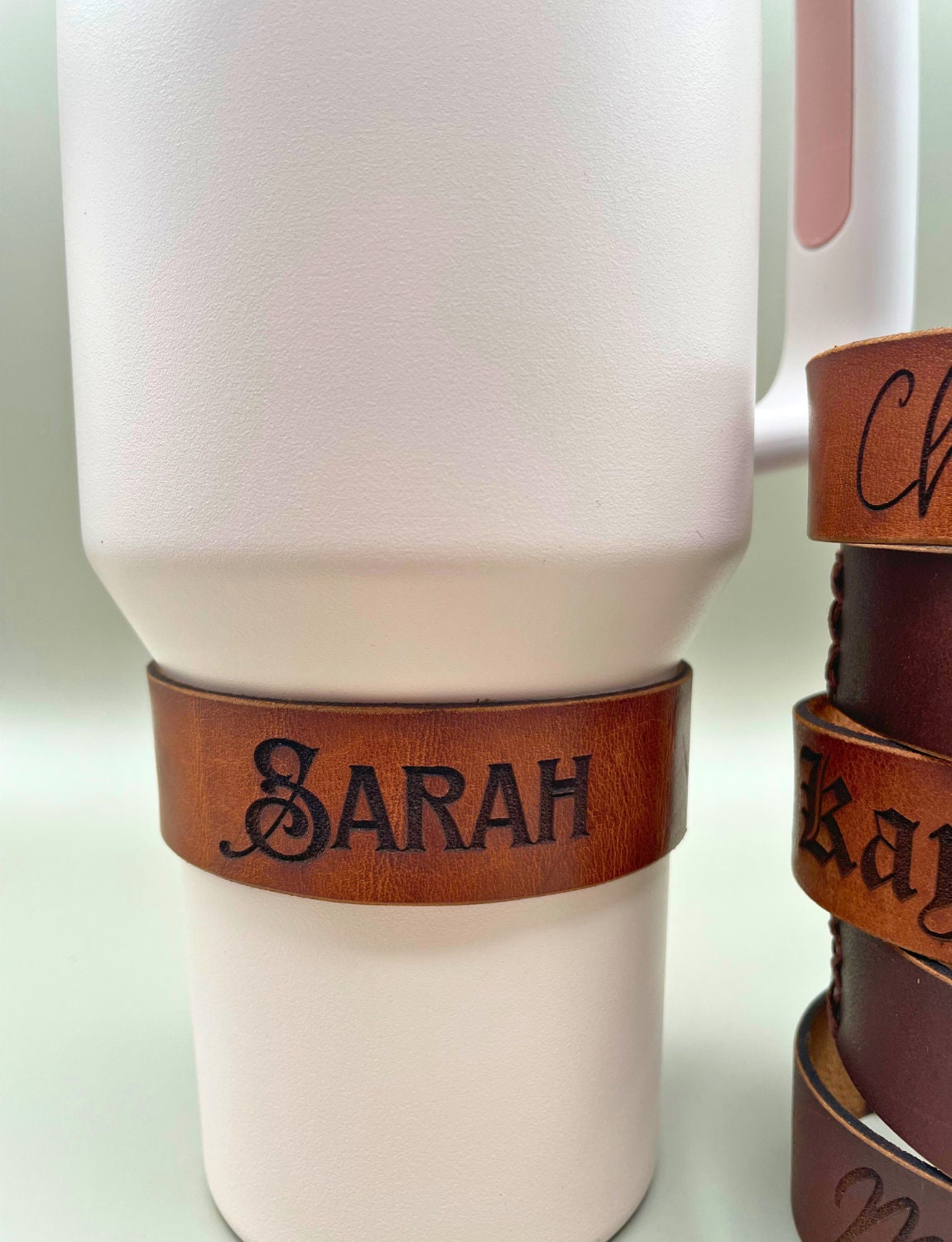 Personalized Stanley Tumbler Stanley Cup Leather Sleeve Name Tag ...