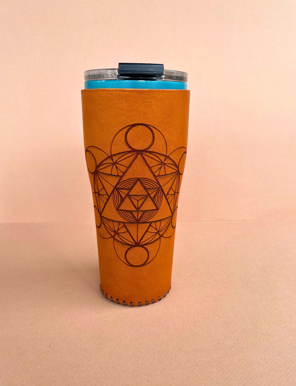 Patterned Leather Iron Flask Sleeve: 24 Oz Tumbler Cozie - Etsy