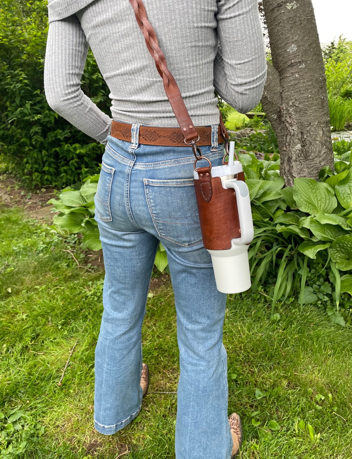 Leather Stanley Purse Tumbler Carrier: Nice Water Bottle Holder - Etsy
