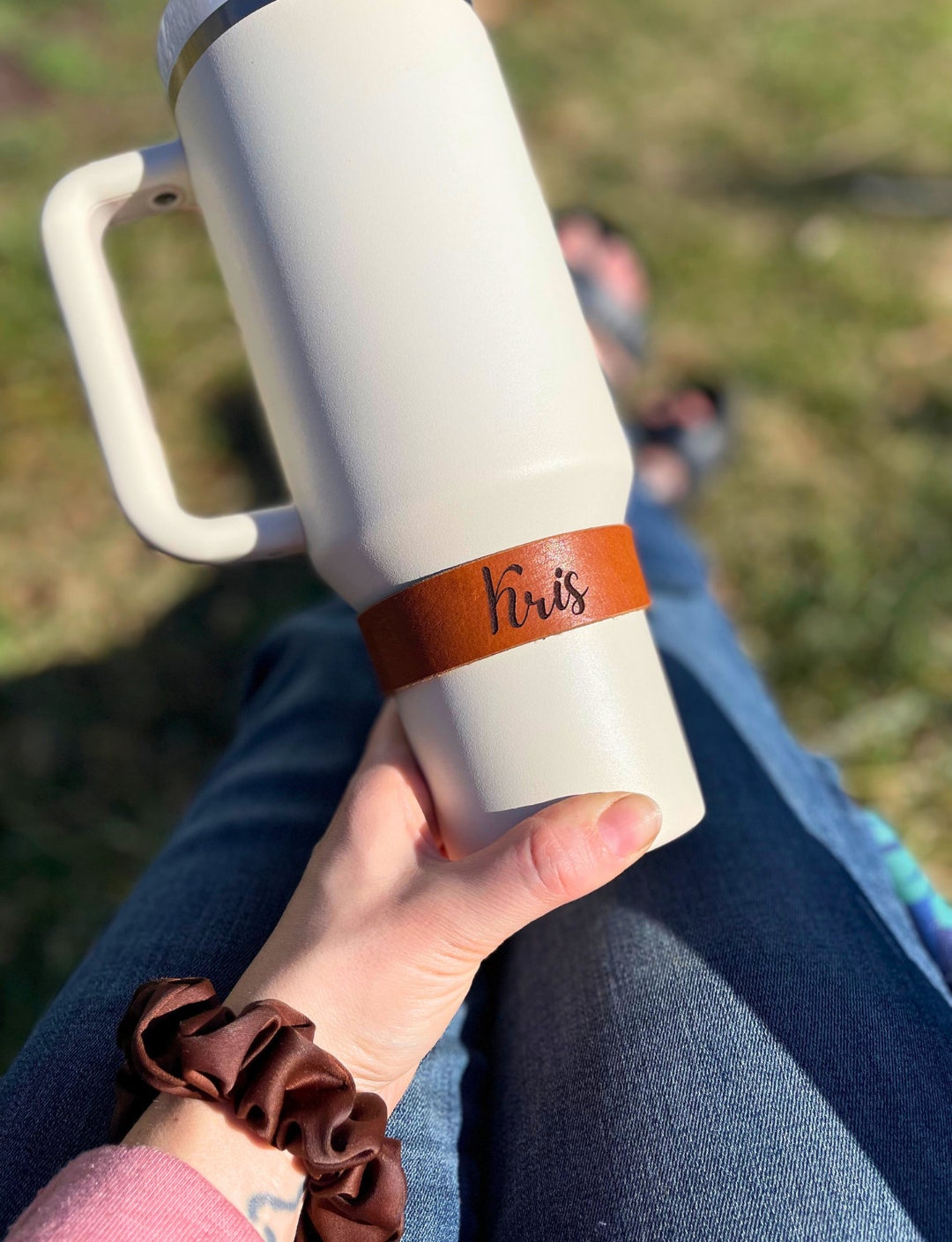 Personalized Stanley Tumbler Stanley Cup Leather Sleeve Name Tag ...